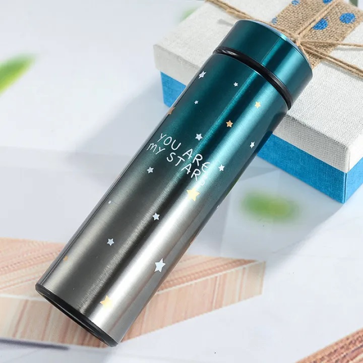 500Ml Temperature Display Water Bottle, Smart Thermos Water Bottle, LED ...