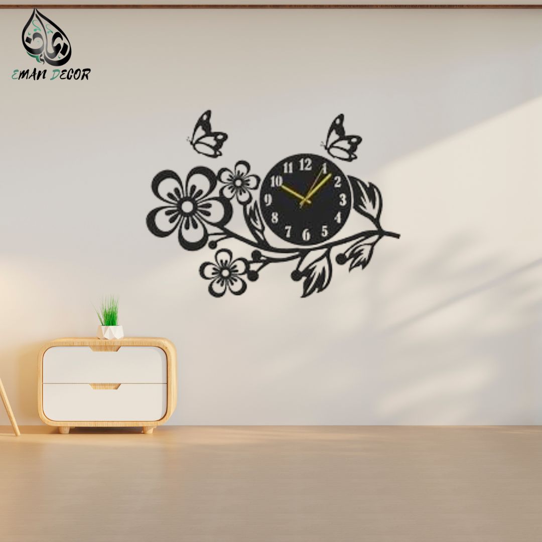 EMAN DECOR Brand High Quality Flower Shaped Wall Clock, Wooden Wall ...