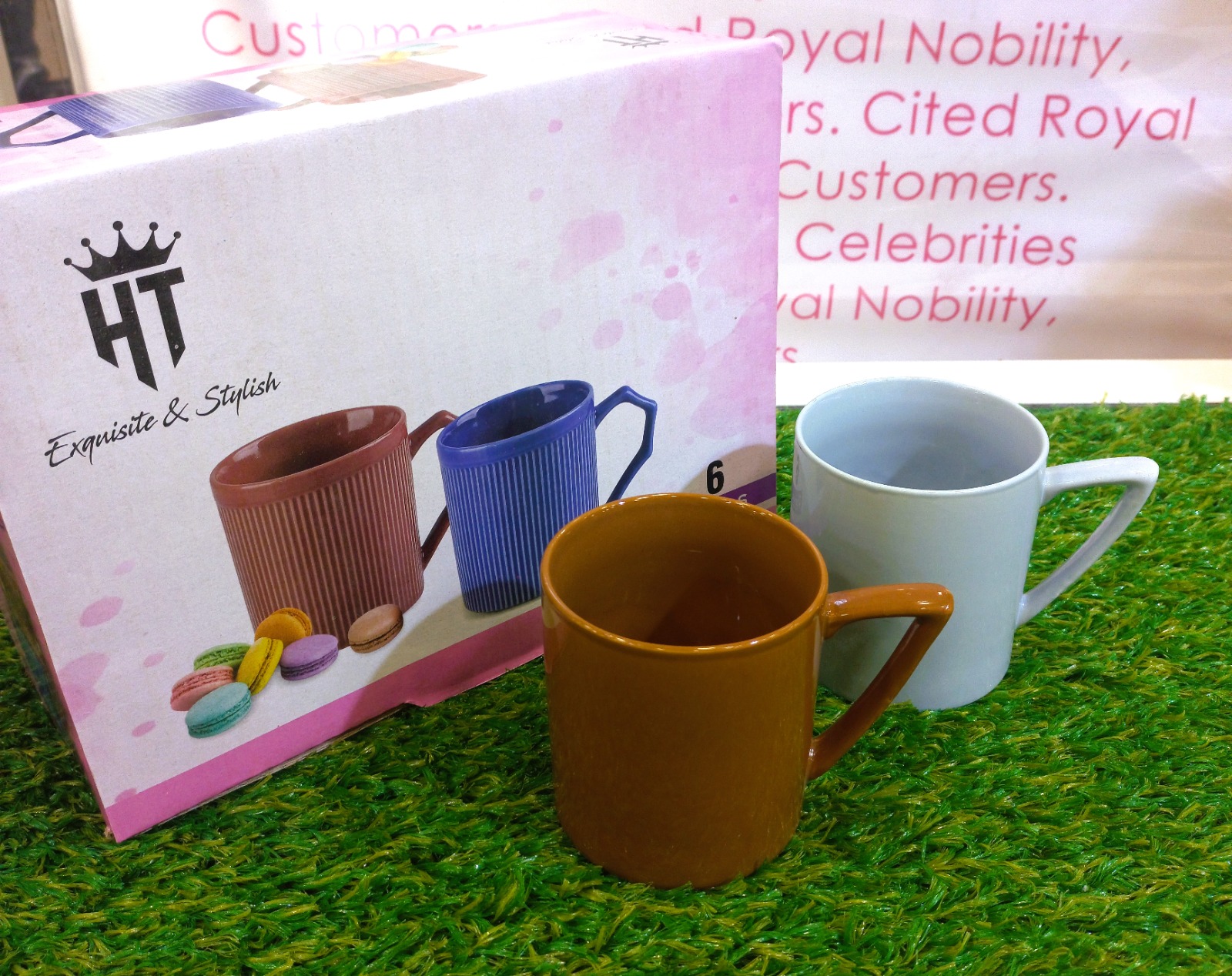Set of 6 PCs Embossed Tea Mug Set - 220 ML | Daraz.pk