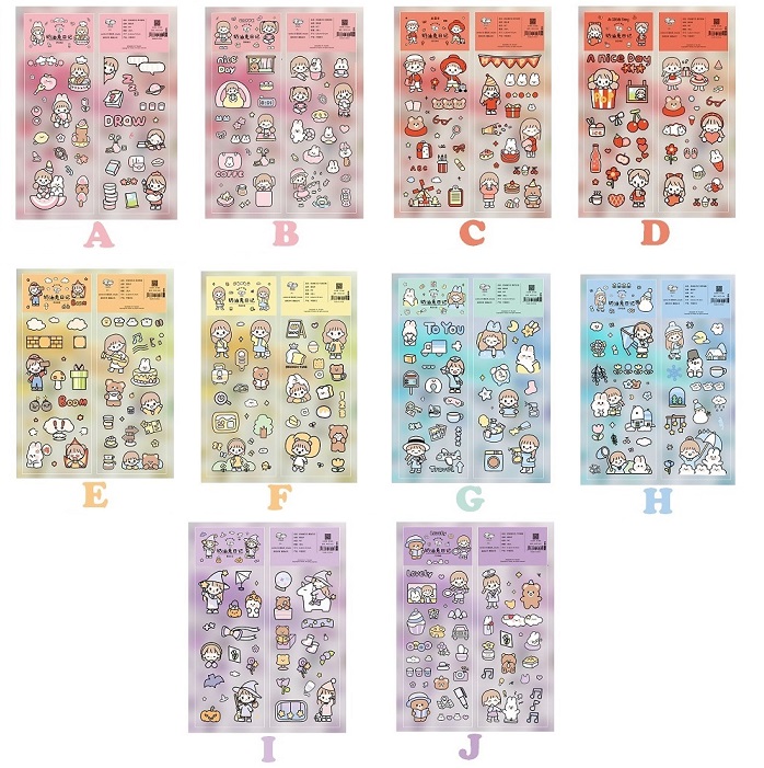 Cute Rabbit Stickers Cartoon Waterproof Stickers PET Mobile Phone ...