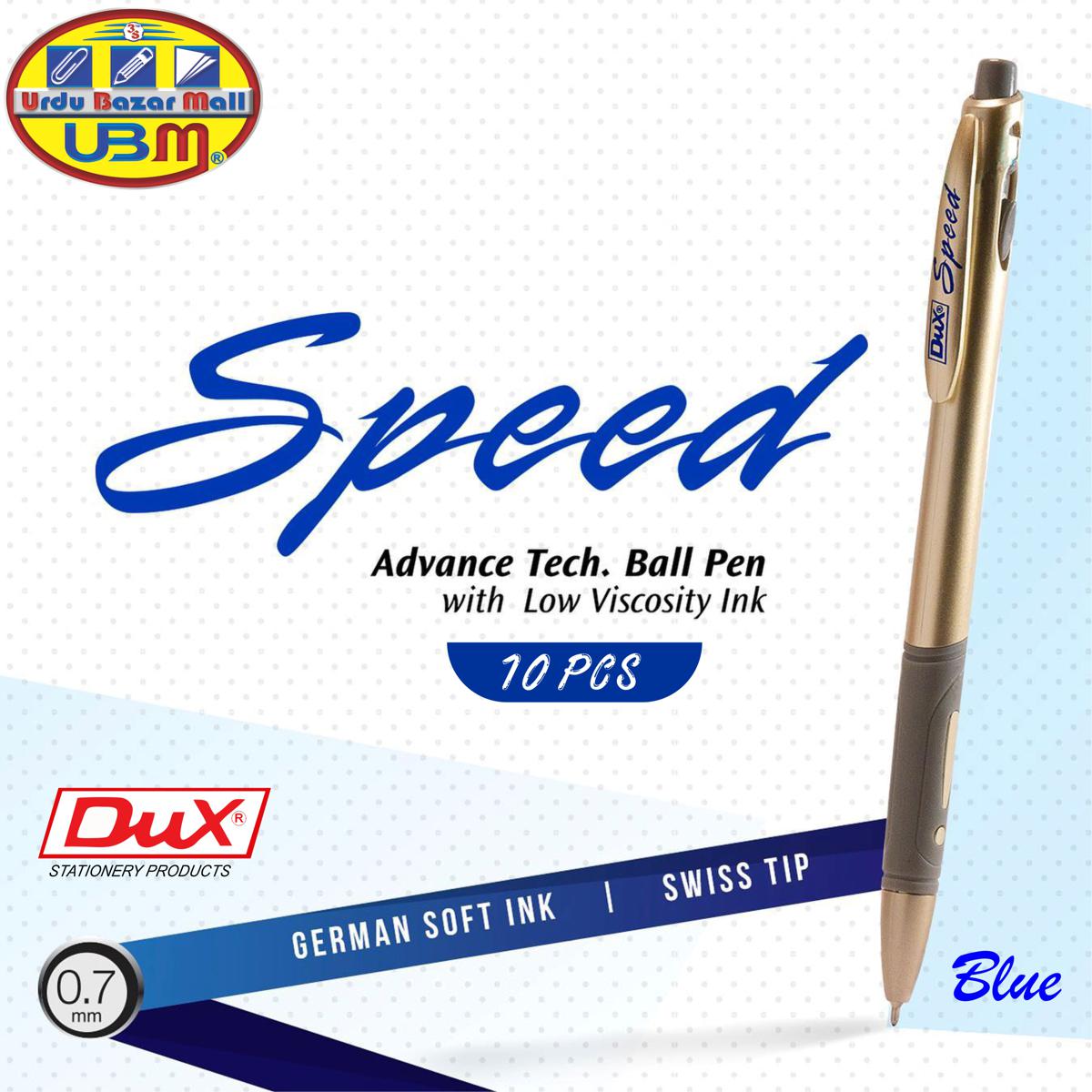 Dux Speed Ball Pen, Ballpoint Pen Cushion Grip - Pack of 10 Ball Point ...