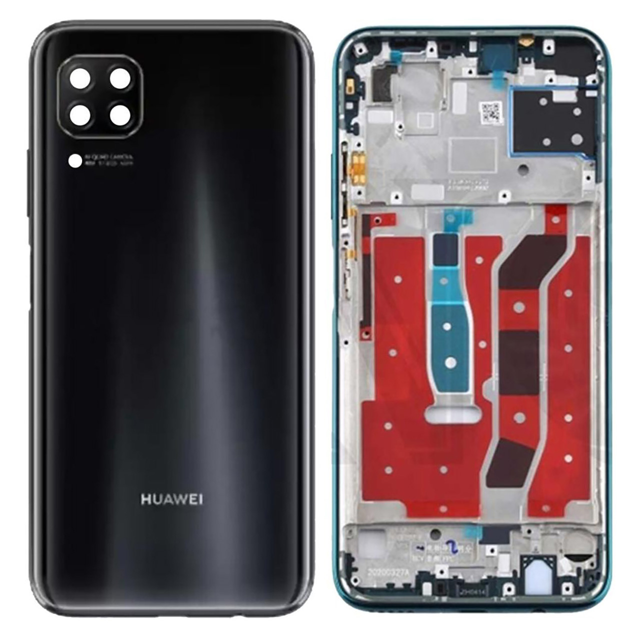 Huawei Nova 7i Middle Frame Housing With Side Button and Camera Lens Complete Body Casing ...