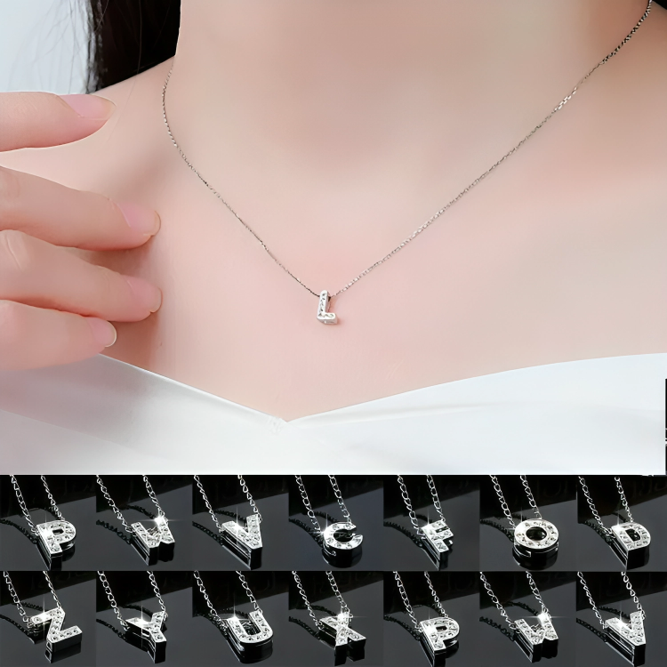 Silver Stainless Steel Alphabet Necklace/Locket/Pendants for Girls ...