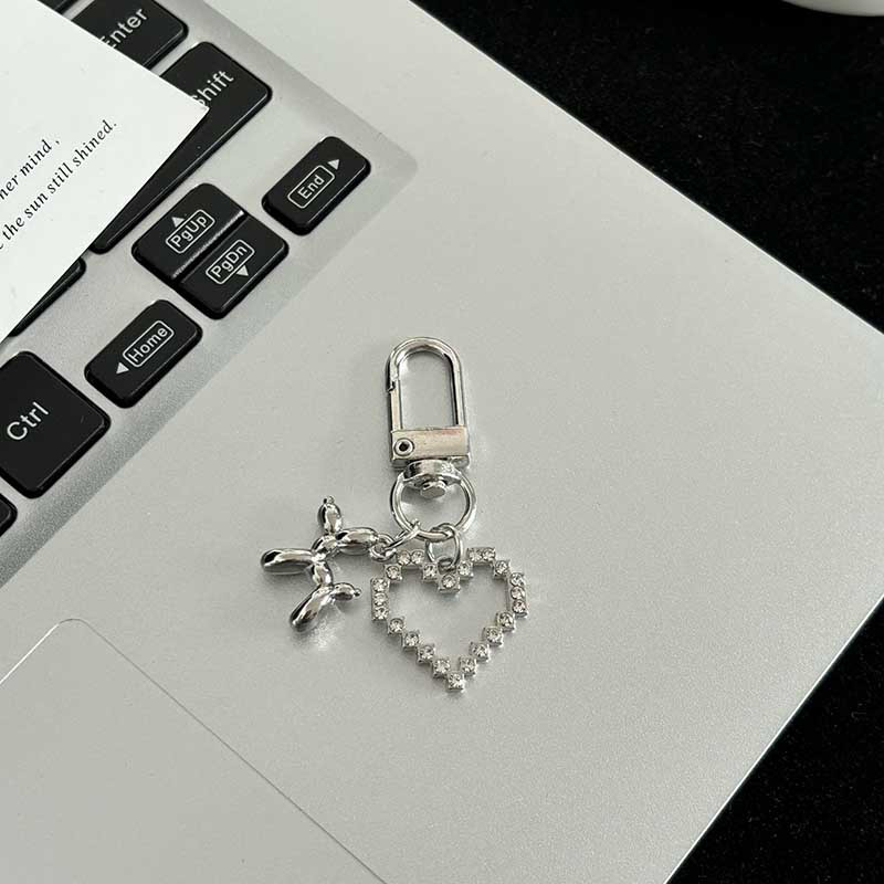 Y2K Silver Color Metal Butterfly Keychain Sweet Cool Cherry Keyring ...