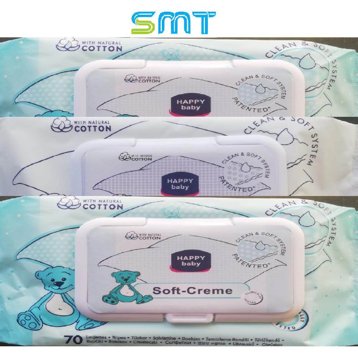 Soft-Creme Cotton Baby Wipes Pack of 3 ,Wet Wipes, Rash Free Soft Wipes ...
