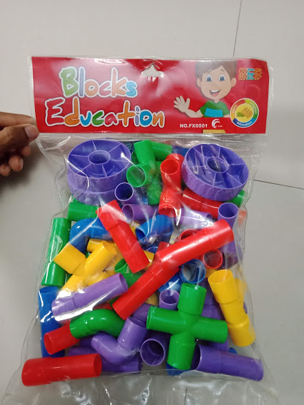 Technical Pipe Blocks With Wheels For Kids | Daraz.pk