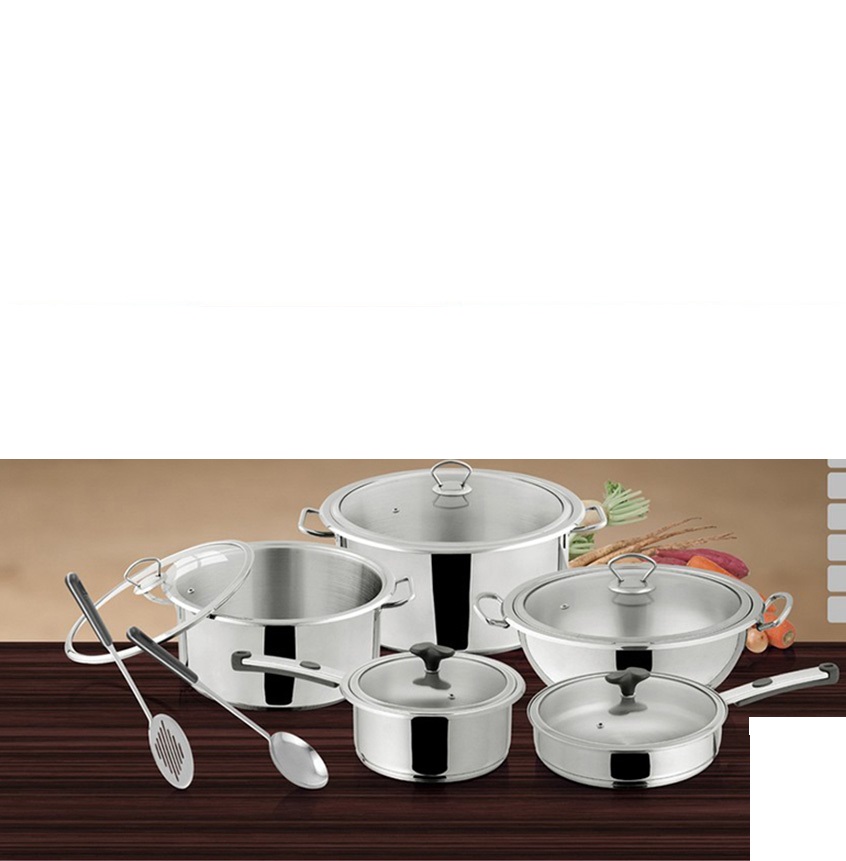 Alpha Gift Set - stainless steel cookware set - glass lid Included ...