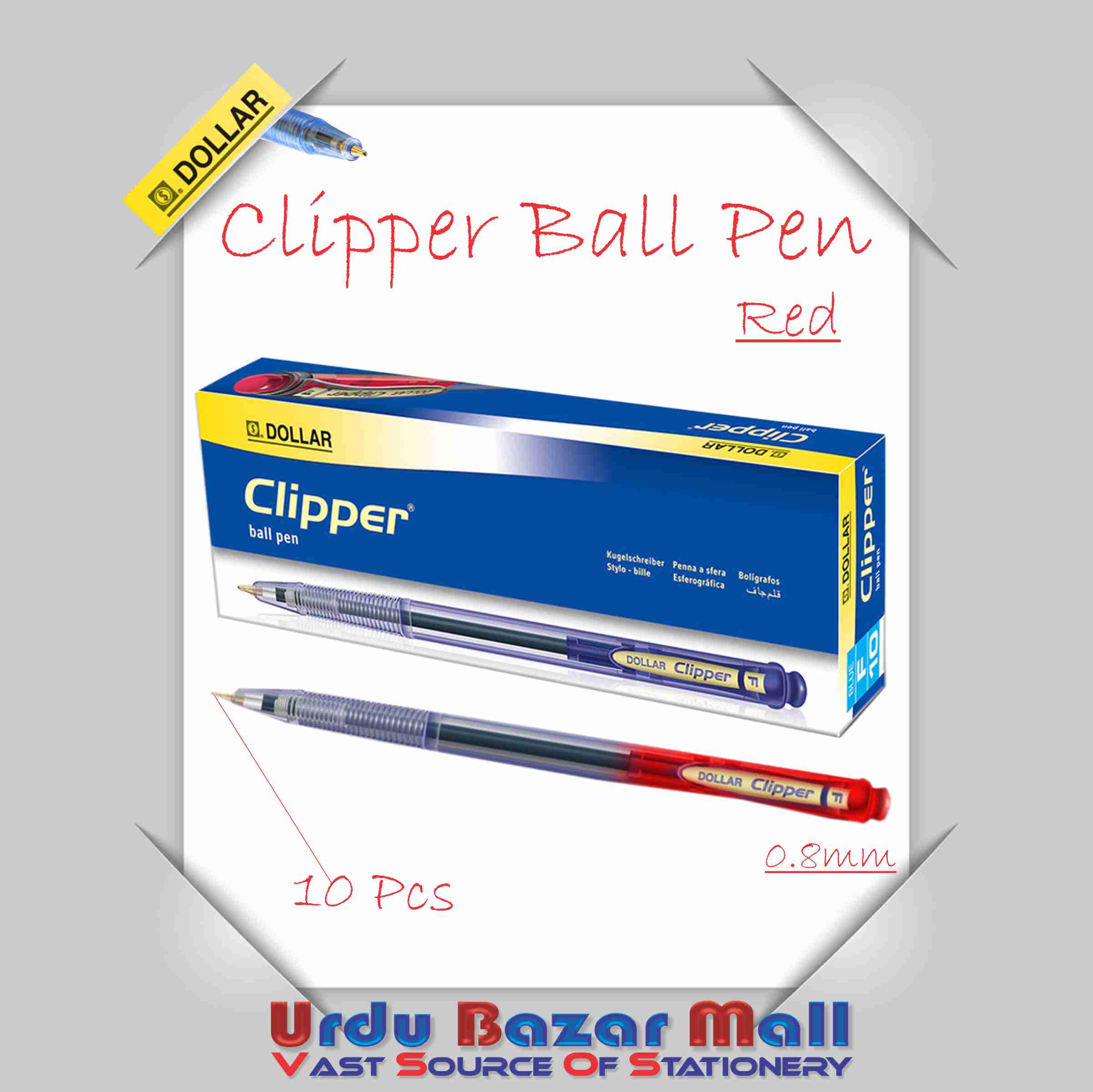 Dollar Ball Pen, Original Clipper Ball Pens, Ball Points, Blue, Red ...