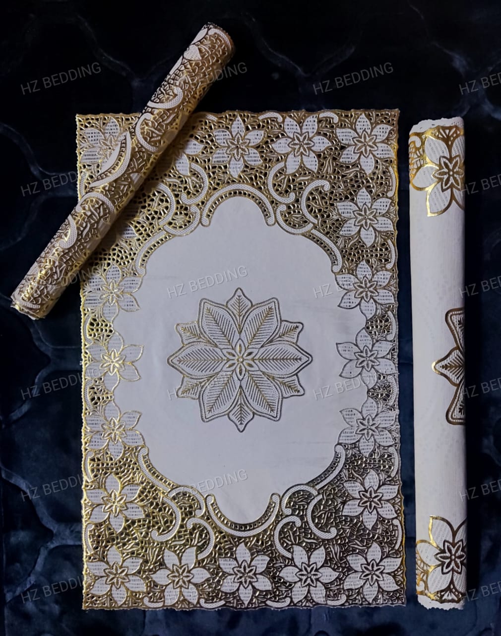 3pcs center table dressing table and side Table Mat Golden Large pcs ...