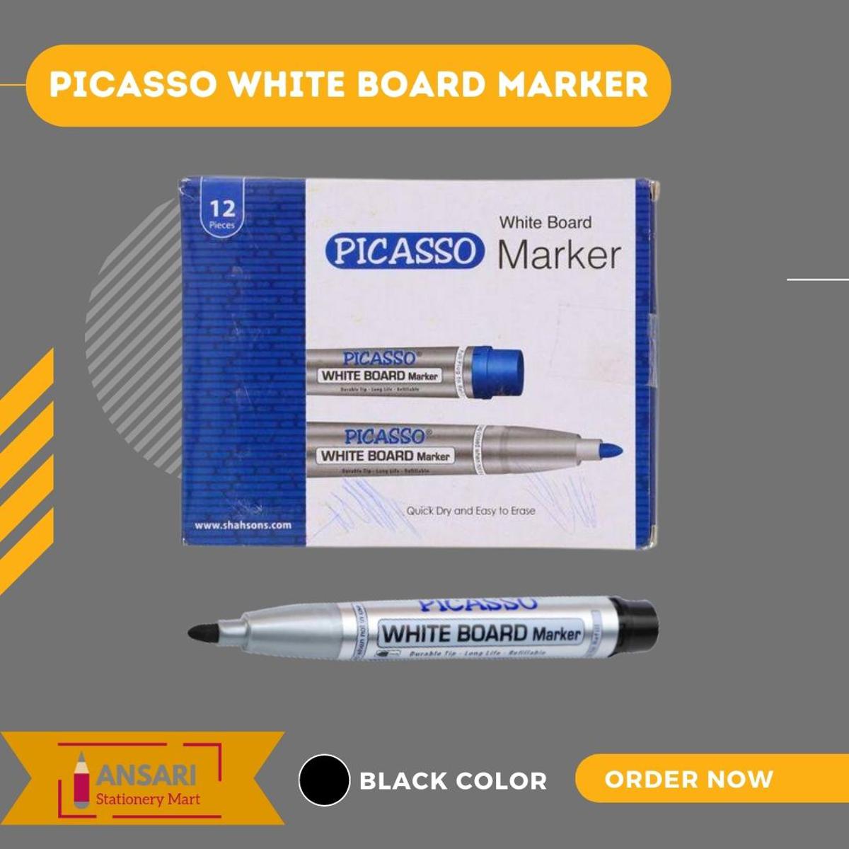 Picasso Whiteboard Marker 12Pcs Box - Black | Daraz.pk