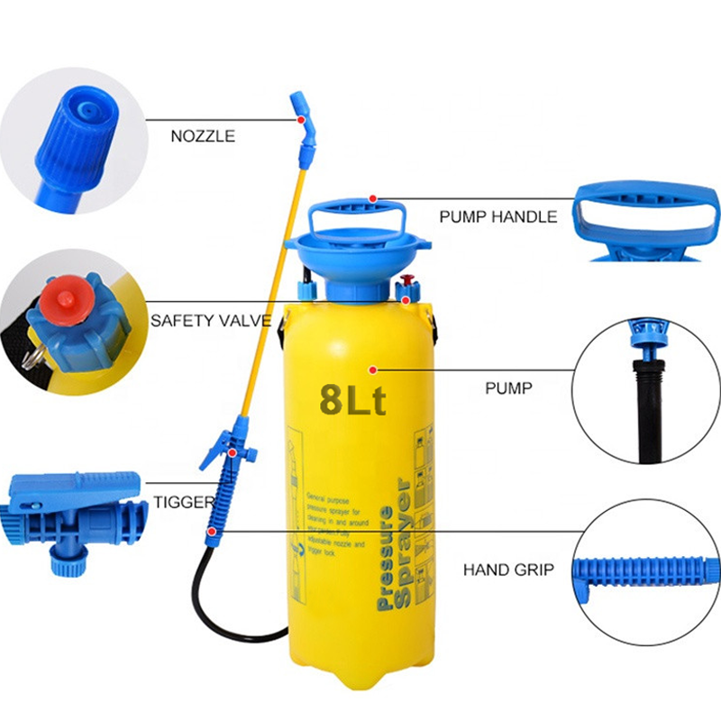 Multi Purpose Water Spray Pressure Type 8 Liter Bottles with Shoulder ...