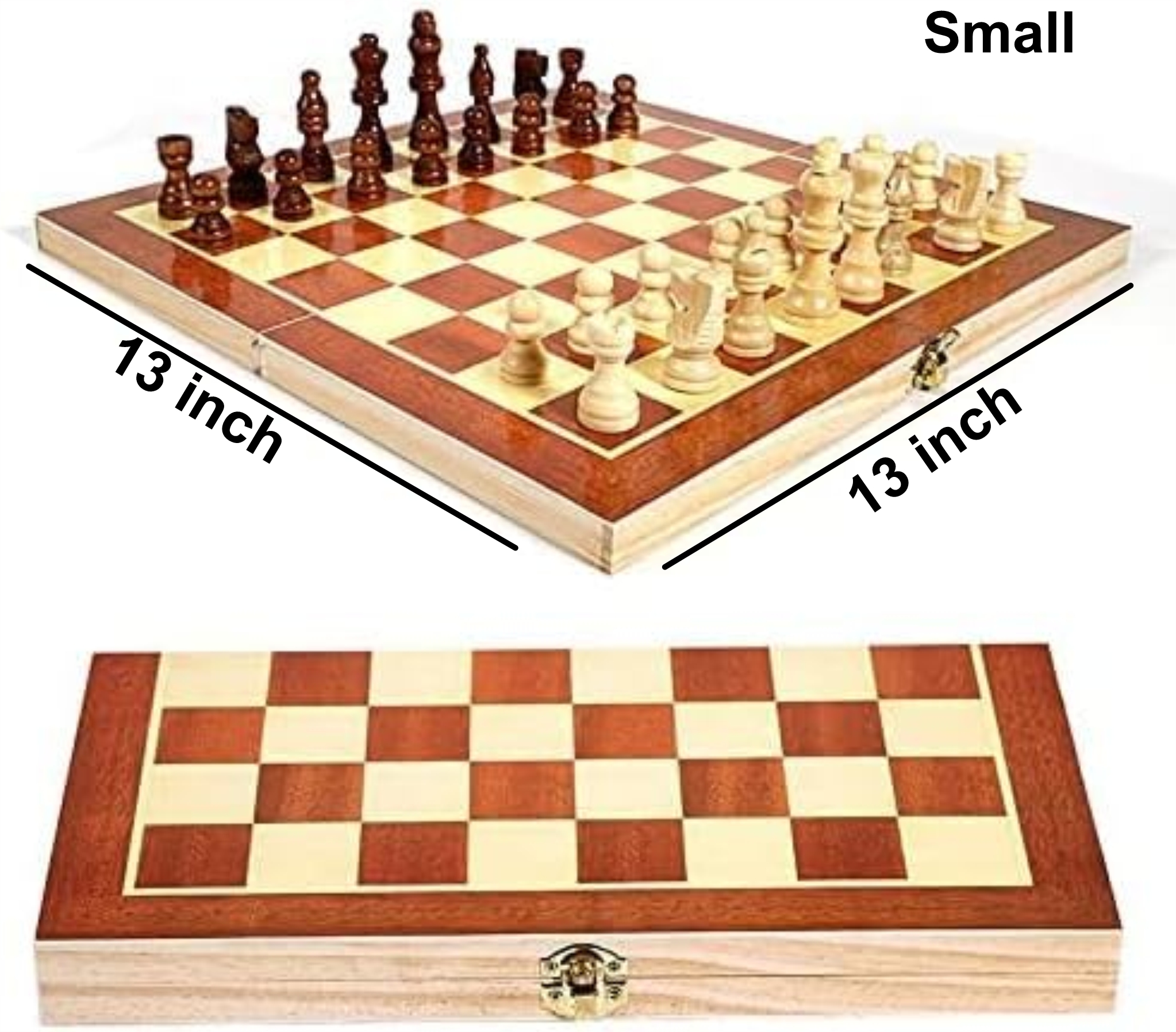 Folding Hand Crafted Wooden Chess Board Exclusively Foldable Wooden ...