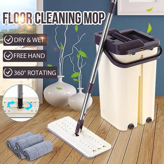 Dry Wet 360 Degree Rotation Automatic Spin Mop Dust Fast Dry Flat Mop ...