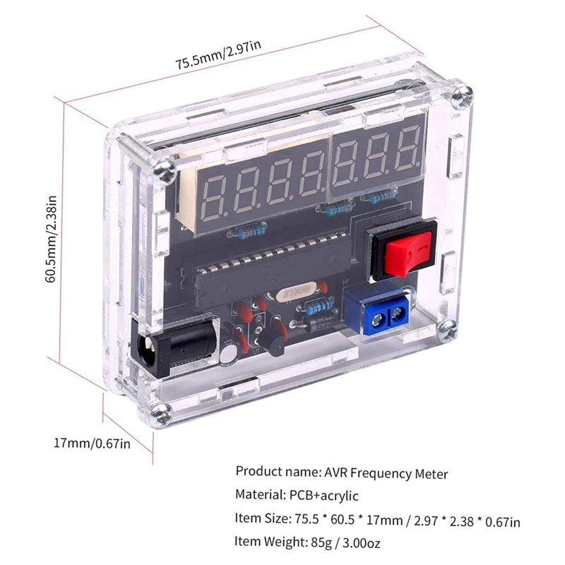 Frequency Meter,10MHz Frequency Meter DIY Kit Frequency Counter AVR ...