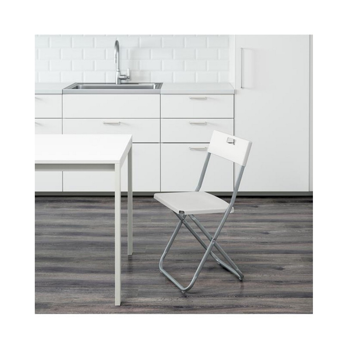 IKEA Foldable Chair - Black | White | Daraz.pk