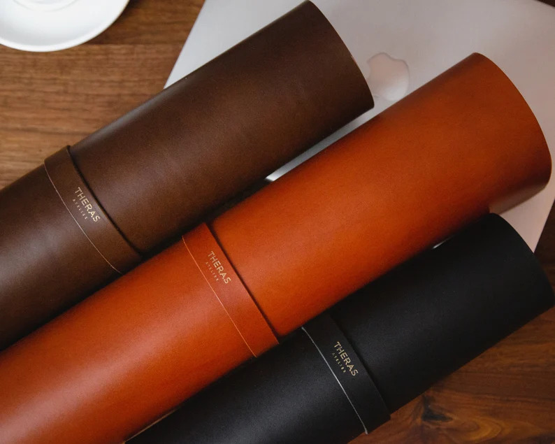 PU Leather Mouse Pad Table Mat – Luxury Leather Laptop-Desktop Mouse ...