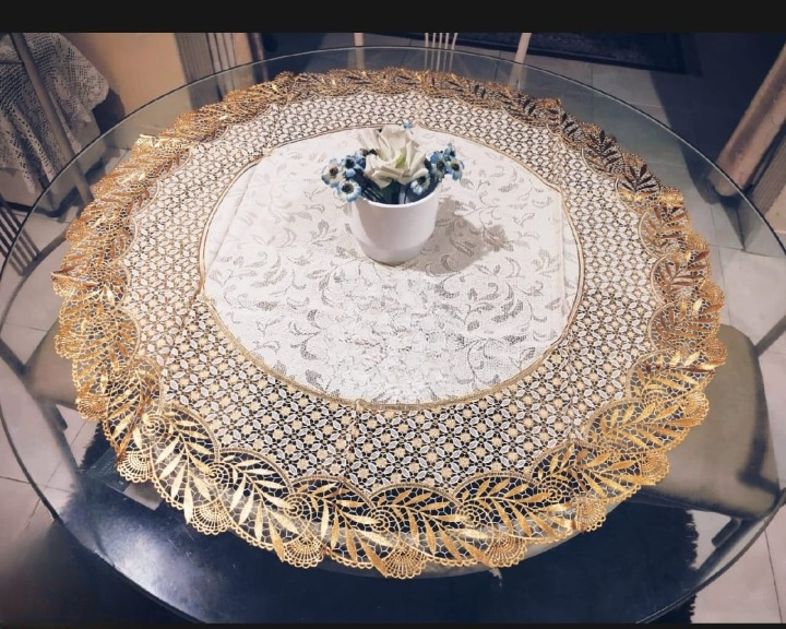 Multi color net center table cover (28x28) Round inches - Center Table ...