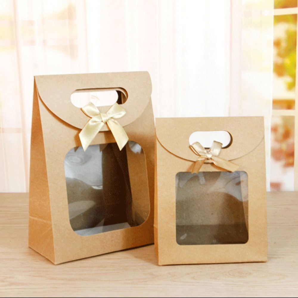 Practical Paper Gift Packaging Bag with Handle Square Shape Paper Bag ...