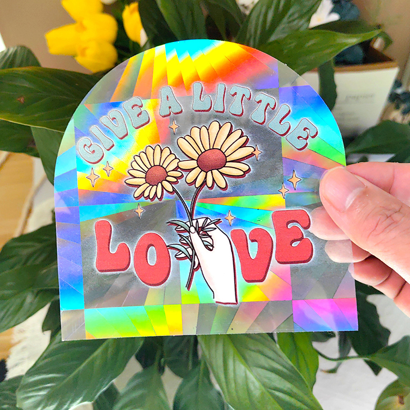 Sun Catcher PVC Self Adhesive Glass Window Stickers Cat Moth Energy ...