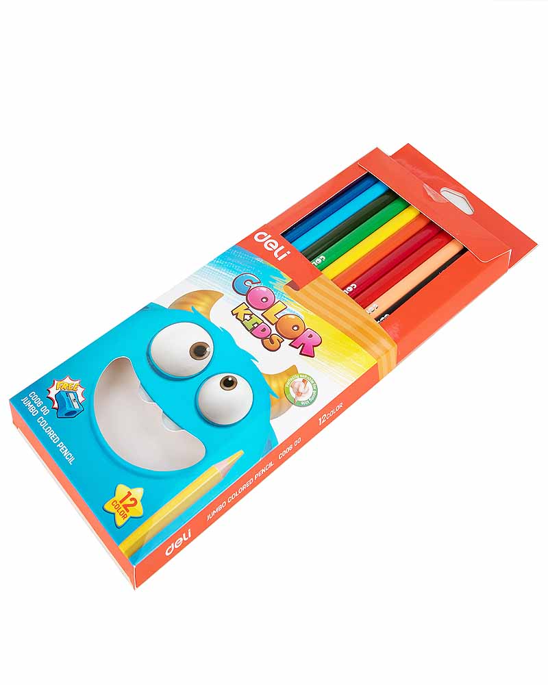 Deli - EC00600 - Jumbo Colored Pencil - φ5.0mm Lead Triangular Barrel ...