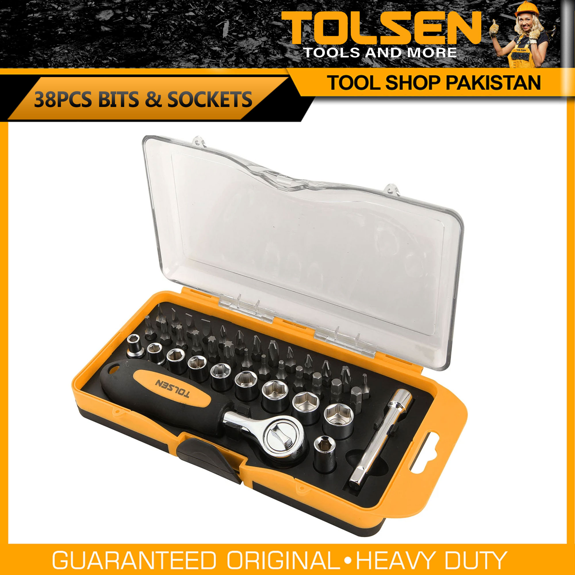 Tolsen 38 Pcs Bits and Socket Set | Daraz.pk