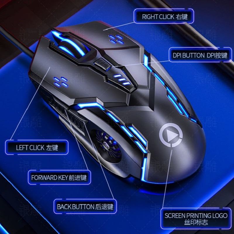 G5 USB Wired Mouse Six-Button Mechanical 6D Colorful Glowing Gaming ...