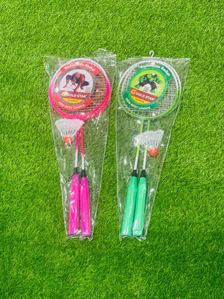 Kids Badminton Rackets (1 pair) + One Plastic Shuttle Premium Quality ...