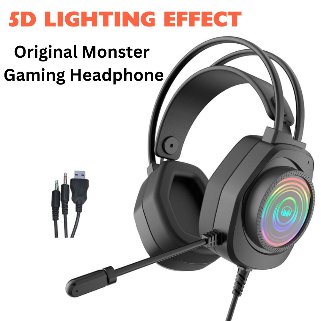 MONSTER N5 Headwear Game Headset E-sports RGB Glow Wired HD Audio ...