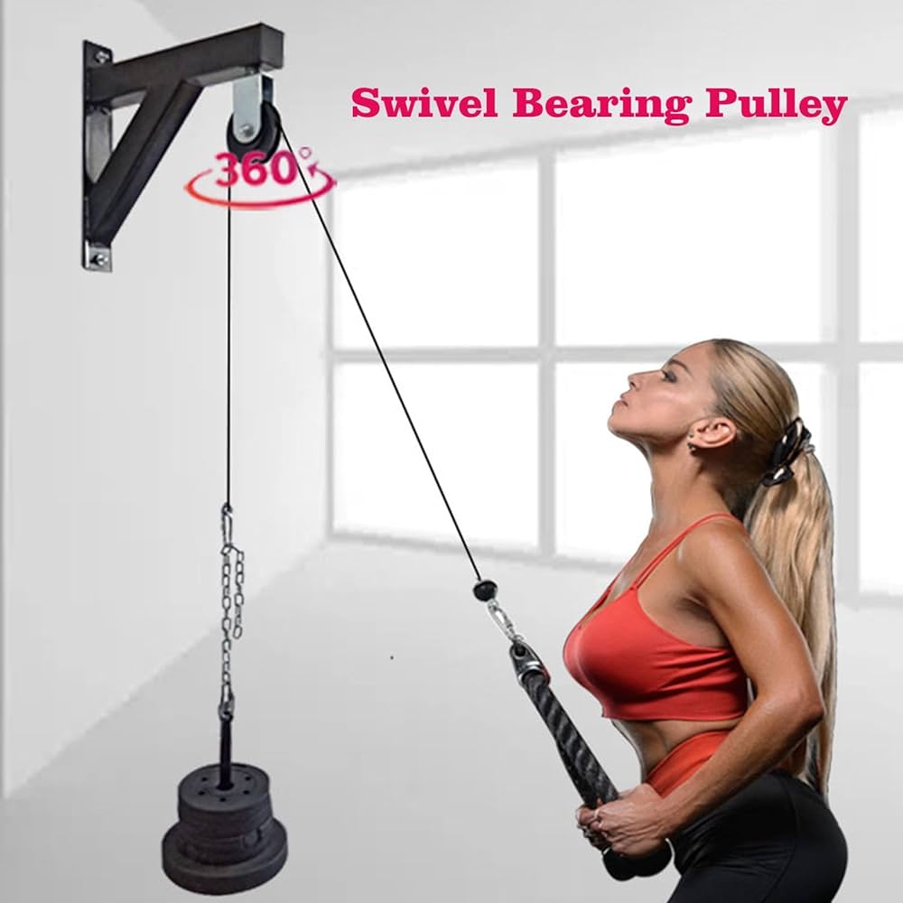 Wall Mounted Pulley Cable Machine Attachments Fitness Lat Pull Down ...