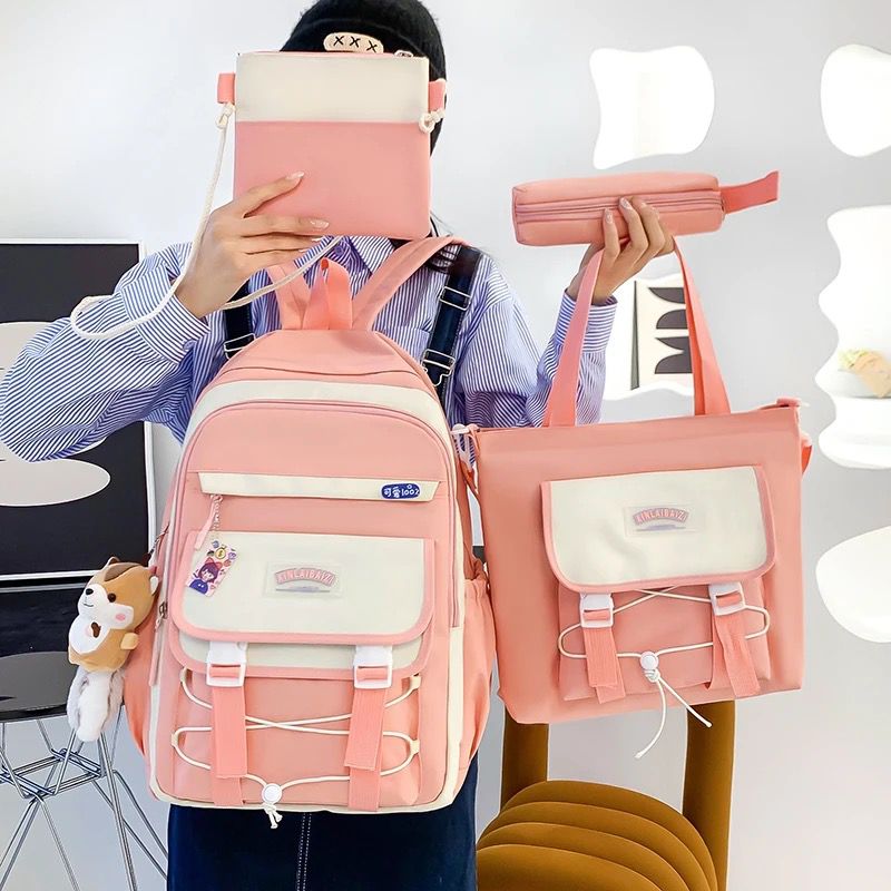 Girls fashion high quality 4 pcs/set bags for university college and ...