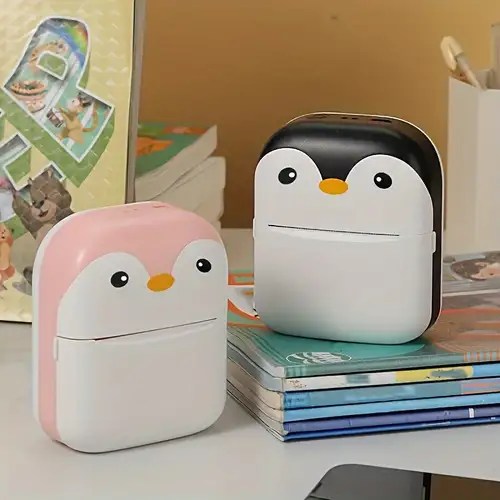 Mini printer C9 Small Portable Rechargeable Printer With Cute Penguin ...