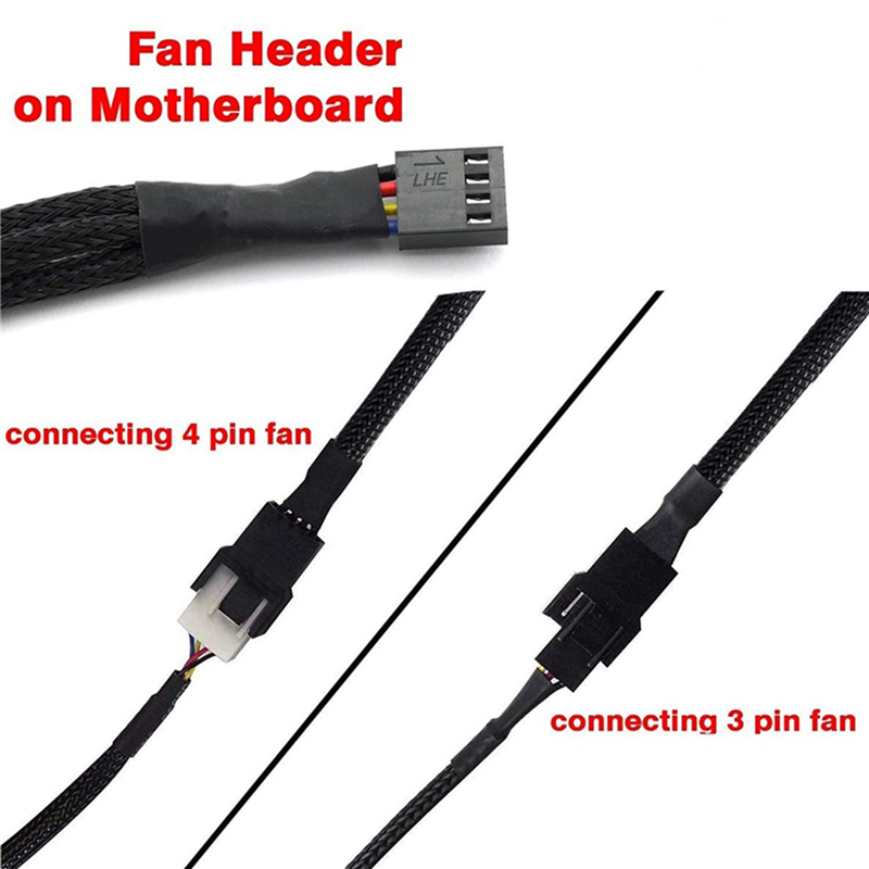 12PCS 4 Pin PWM Fan Extension Power Cable Connector Case Male to Female ...