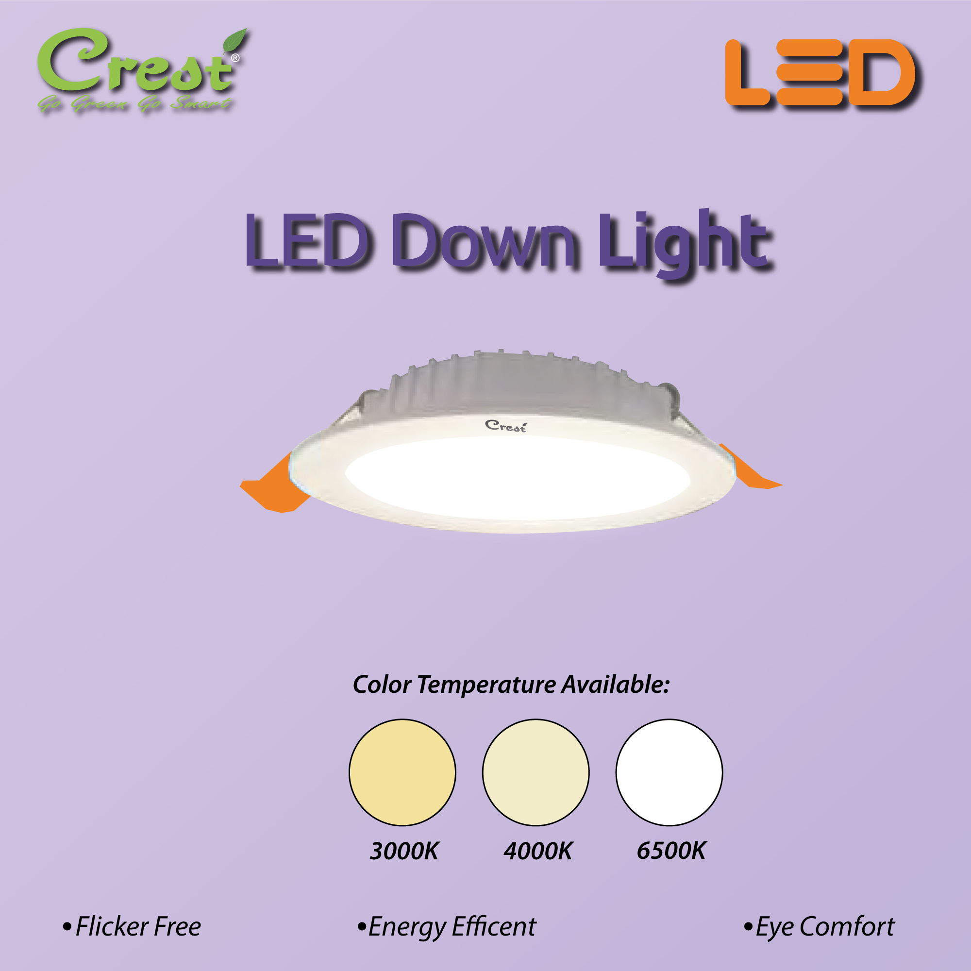 Crest LED Down Light / Celling Light 12W | Daraz.pk