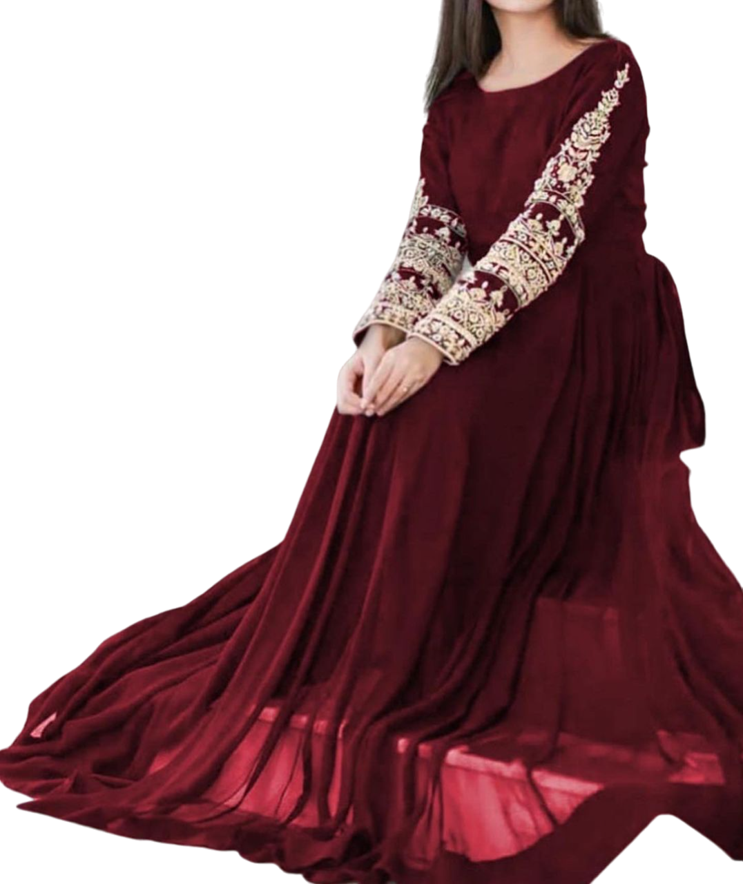 Designer Chiffon Stitched Maxi For Women | New Long Style Embroidered ...