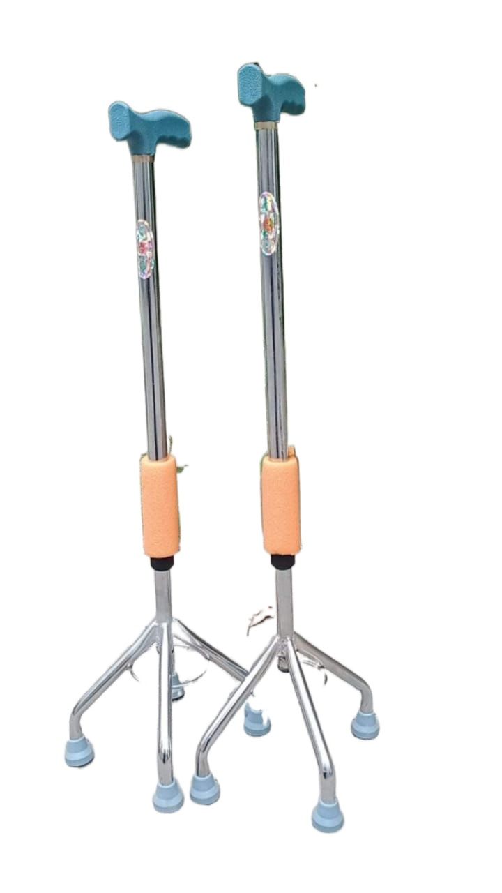 Stainless Walking stick care Patient / old man stick four foot. | Daraz.pk