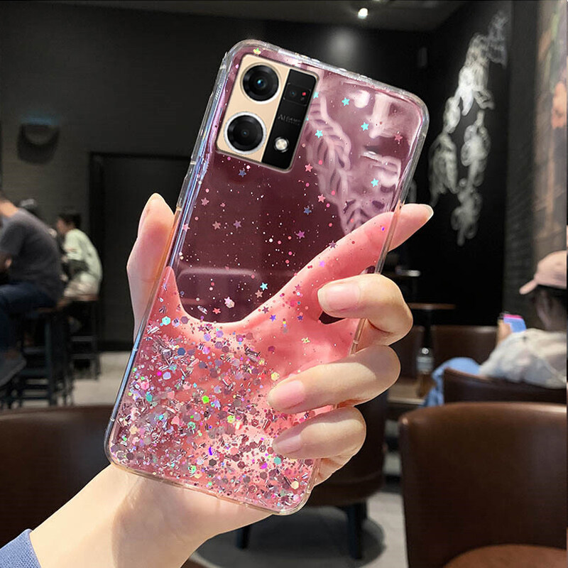 For OPPO F21 Pro (4G) Back Cover Luxury Bling Shining Gold Foil Girls ...