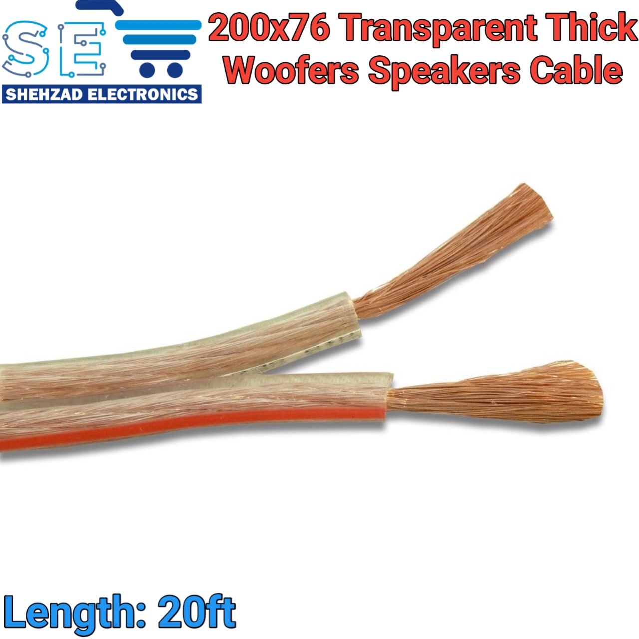 10/20ft Transparent/Color Speaker Cable Wire for Audio System & AC/DC ...