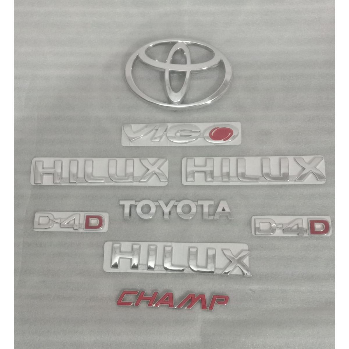 Toyota Vigo Chrome Plastic Full Tape Logo Monogram Complete Set | Daraz.pk