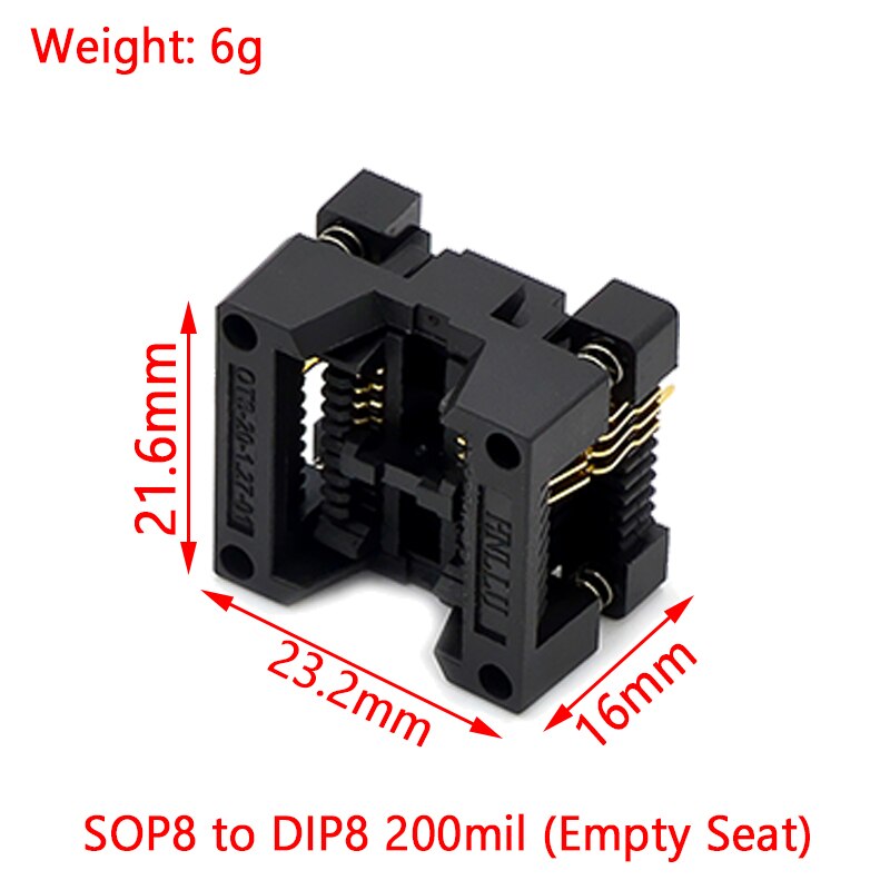 SOIC8 SOP8 to DIP8 Wide-body Seat Wide 150/200mil Programmer Adapter ...
