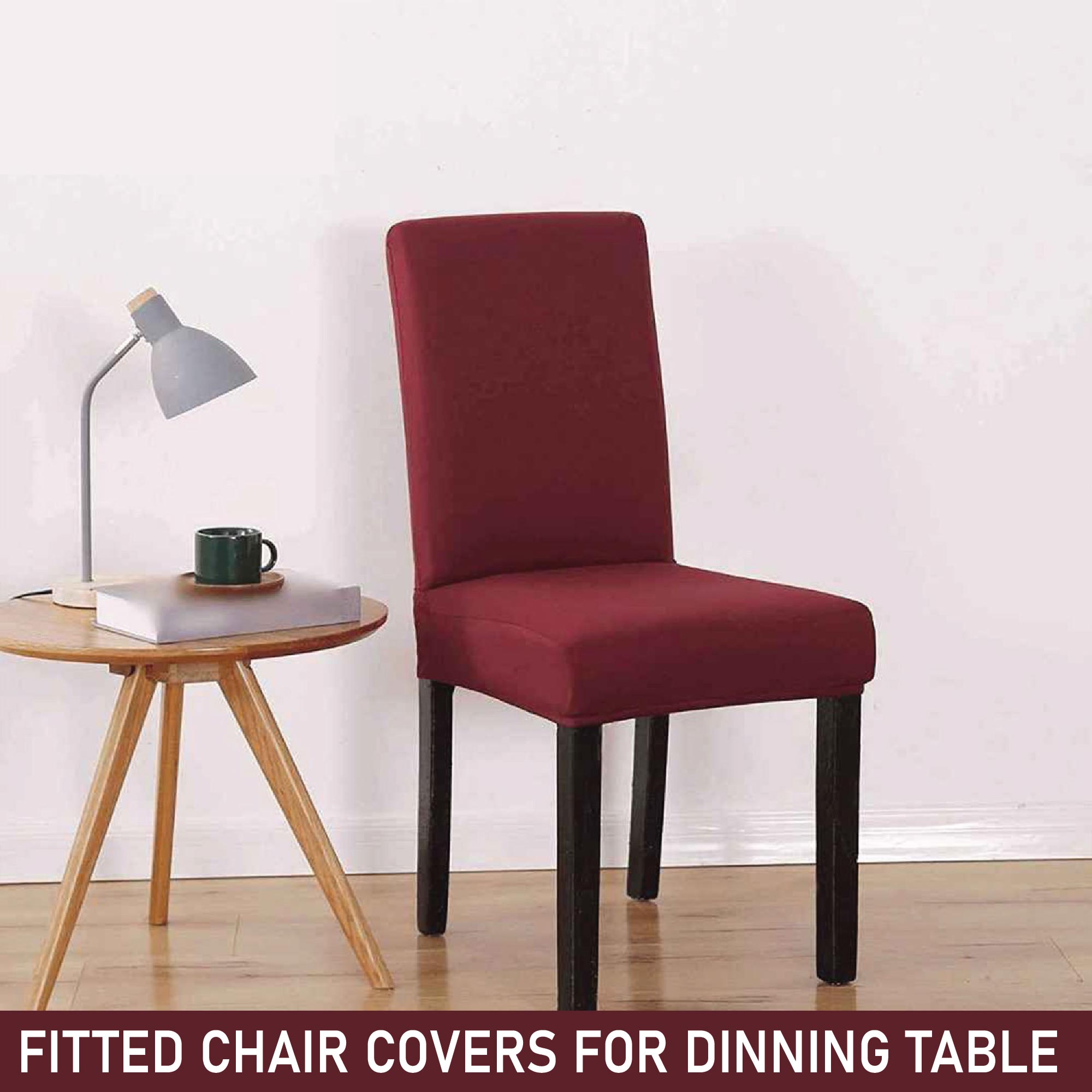 Set Of 6 Dining Chair Covers Elastic Jersey Dinning Chair Cover ...