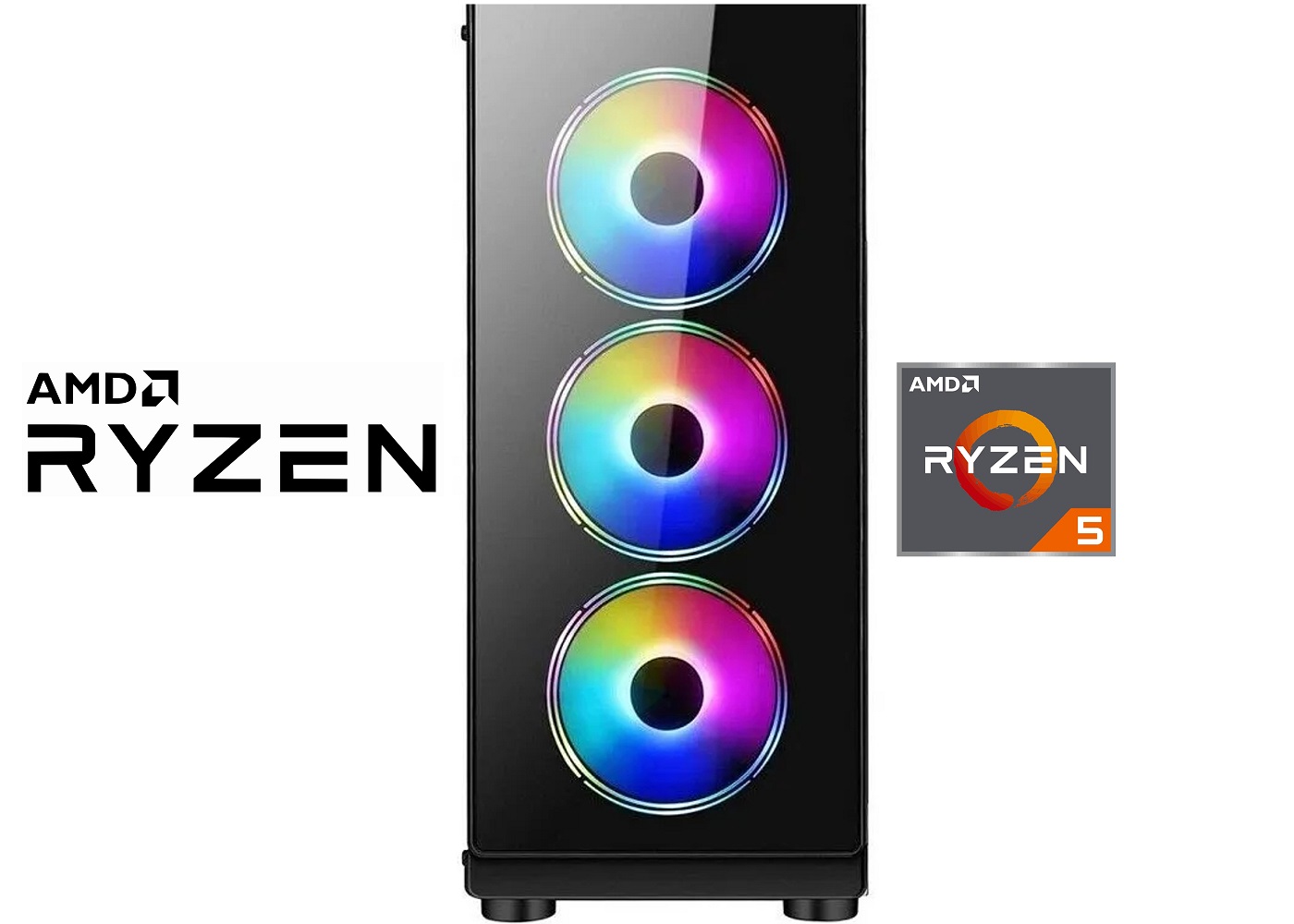 Ryzen 5 3600 Gaming PC - 16GB DDR4 RAM, 128GB NVMe M.2, 500 GB HDD ...