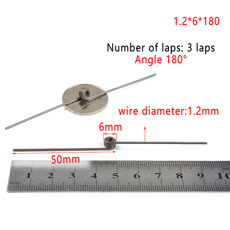 5Pcs 1.2mm Torsion Spring 304 Stainless Steel Spring Torsion Spring 90 ...