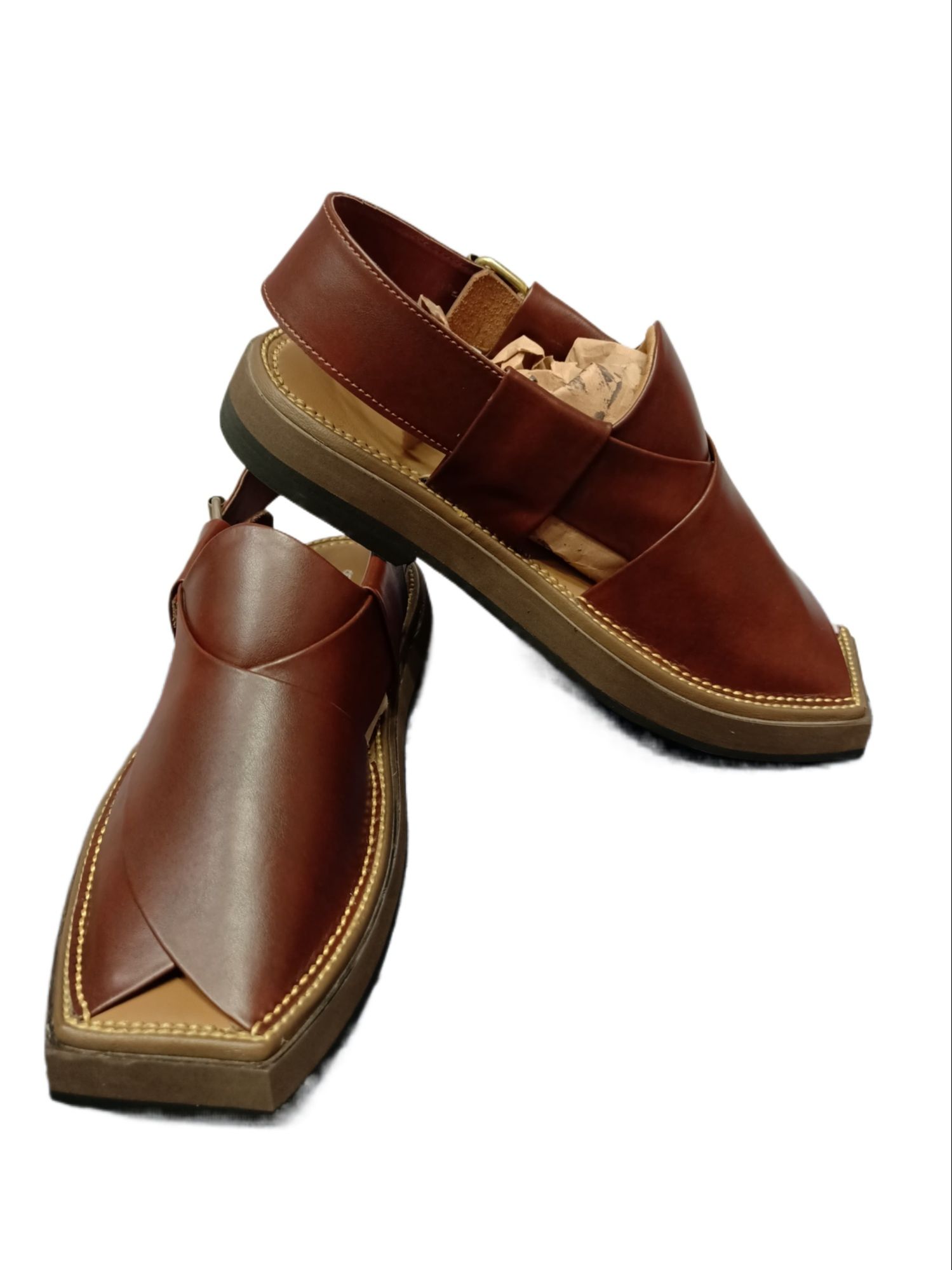 Brown "Kaptaan" Chapal, Original Charsadda Chapal (Kheri) | Daraz.pk