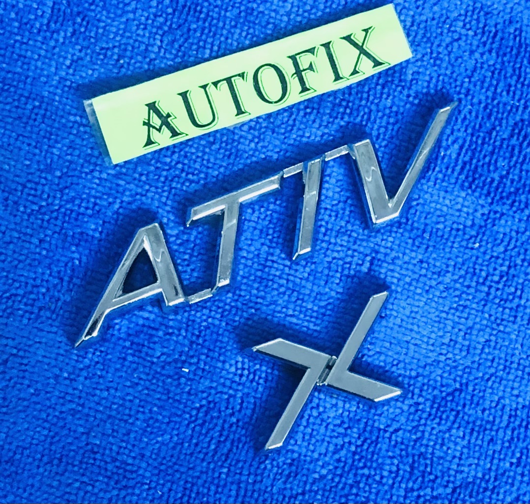 Toyota Yaris rear plastic ATIV X Emblem Silver 02 PCS | Daraz.pk