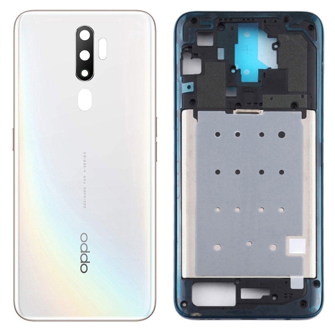 Oppo A5 2020 Middle Frame Housing With Power and Volume Buttons and ...