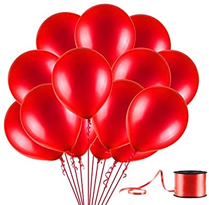 Latex Metallic Red Color Balloons (Pack of 100) | Daraz.pk