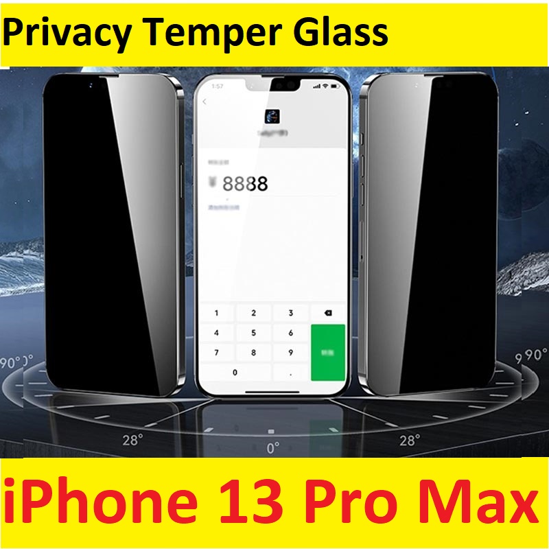 iPhone 13 Pro Max Privacy Temper Glass 9D|10D|21D Glass Full Screen ...