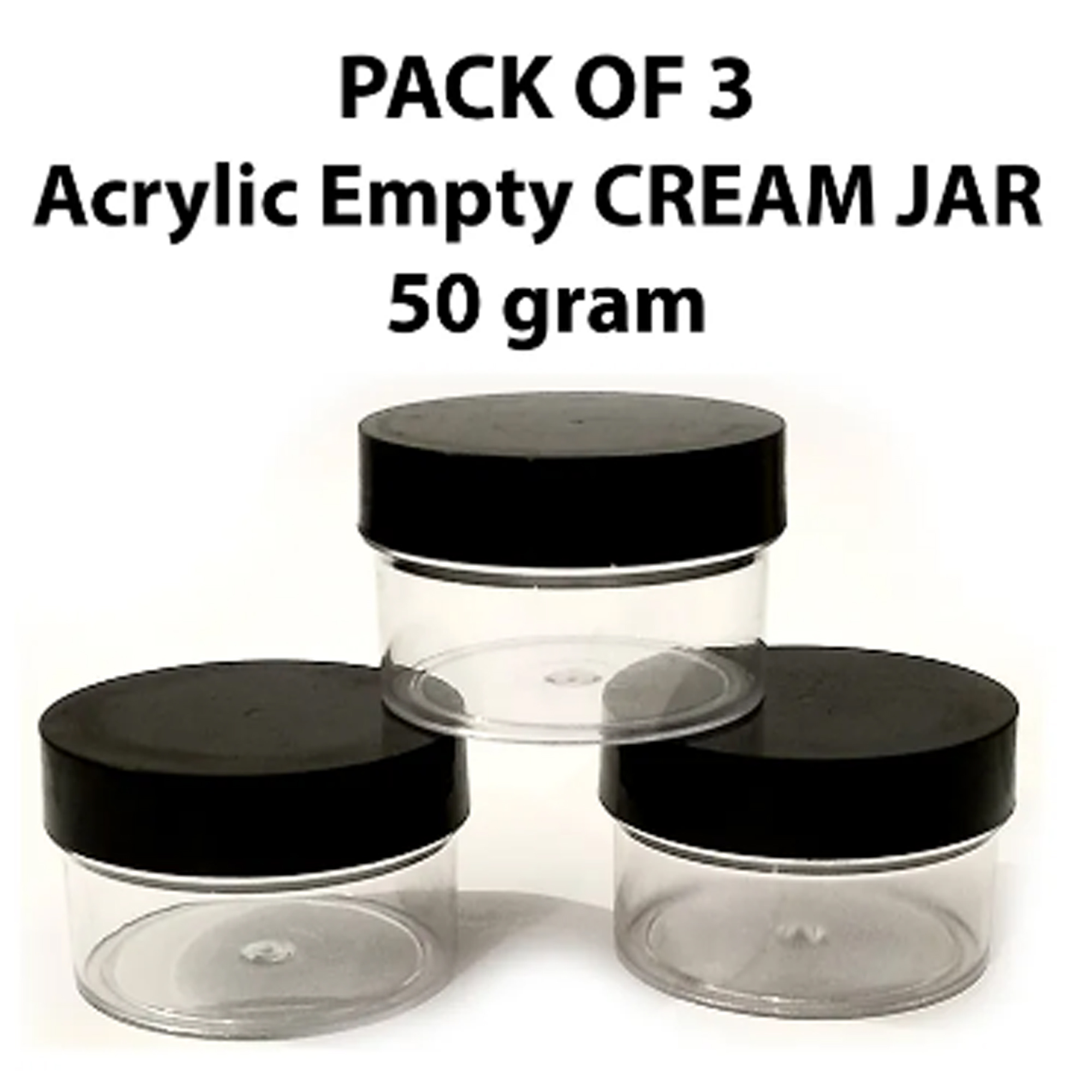 Empty Cosmetic Containers Cream Pot Jar Refillable Acrylic 50 gram ...