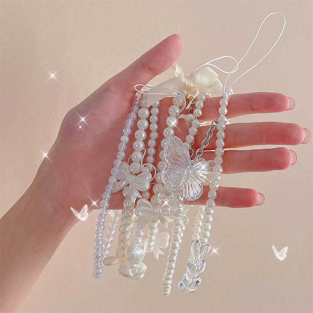 Fashionable Pearl Phone Necklaces Elegant Pearl Phone Charm Women's ...