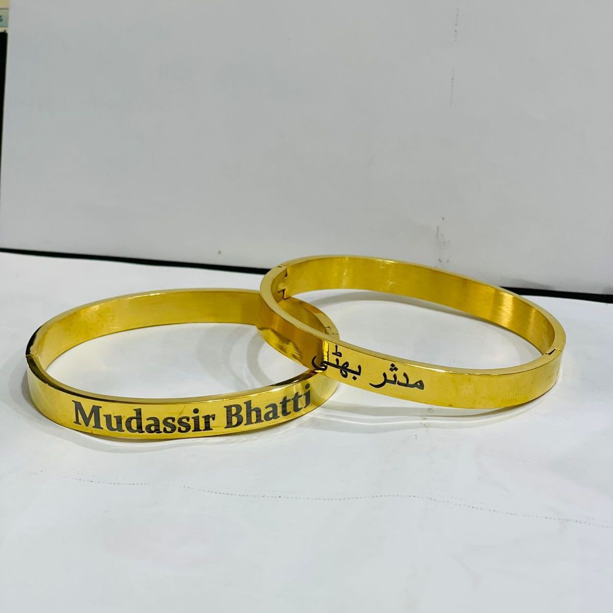 NAMES BANGLE 1K Gold Plated Customized | Daraz.pk